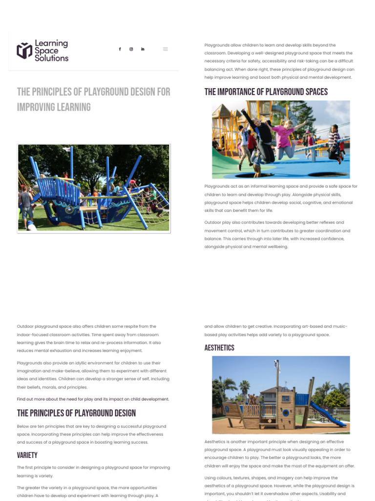 Playground Design For Improving Learning Principles | PDF | Playground | Accessibility
