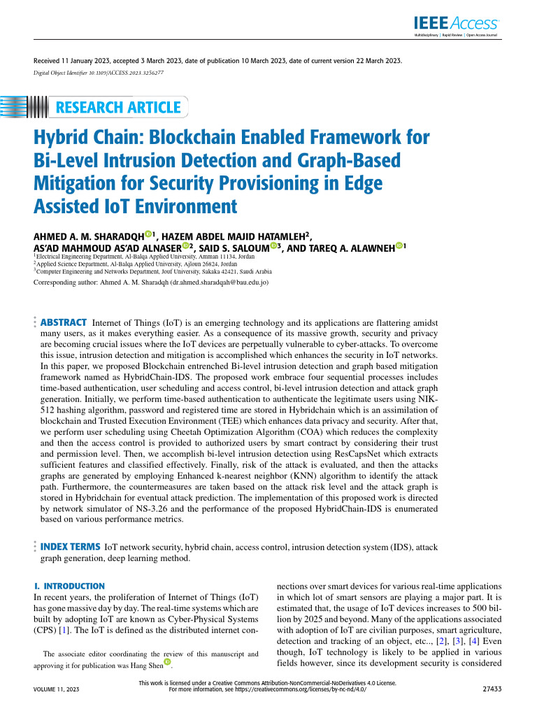 Hybrid Chain Blockchain Enabled Framework For Bi Level Intrusion