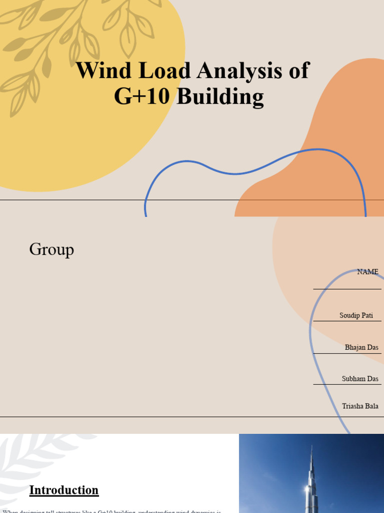 Wind Load Analysis of G+10 Building | PDF | Structural Load | Bending