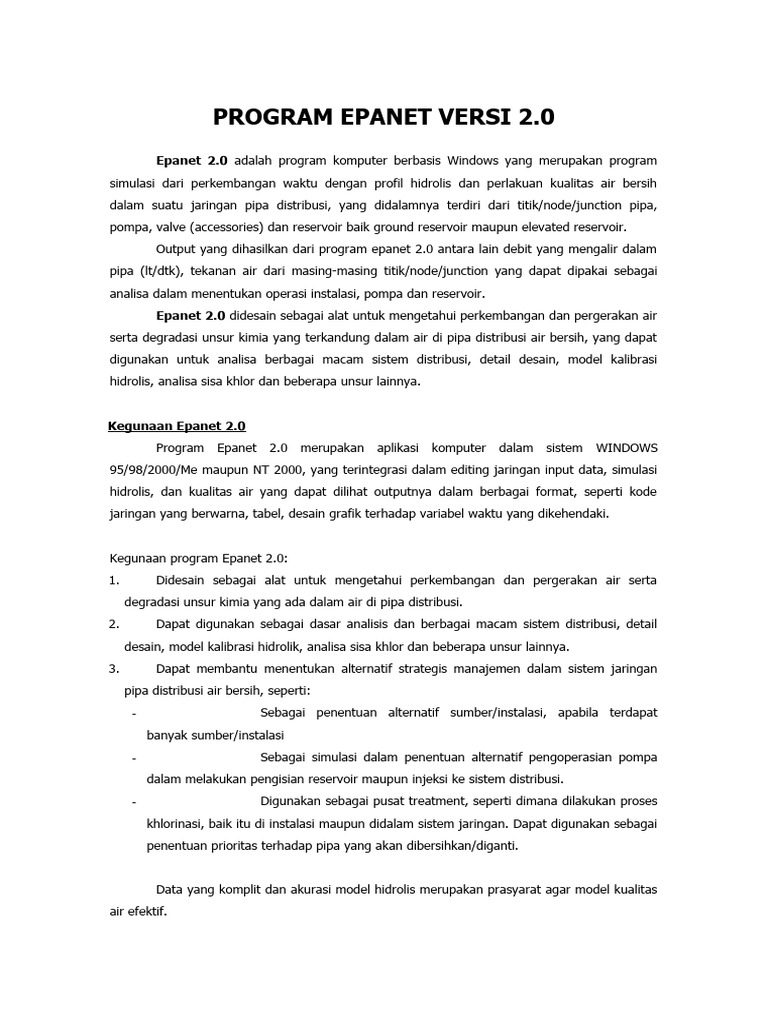 Langkah2 EPANET+gambar | PDF