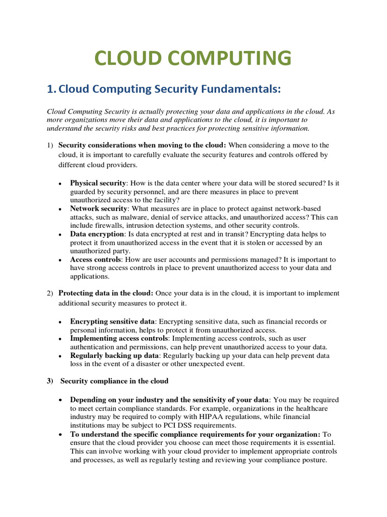 Cloud Computing | PDF | Cloud Computing | Information Security