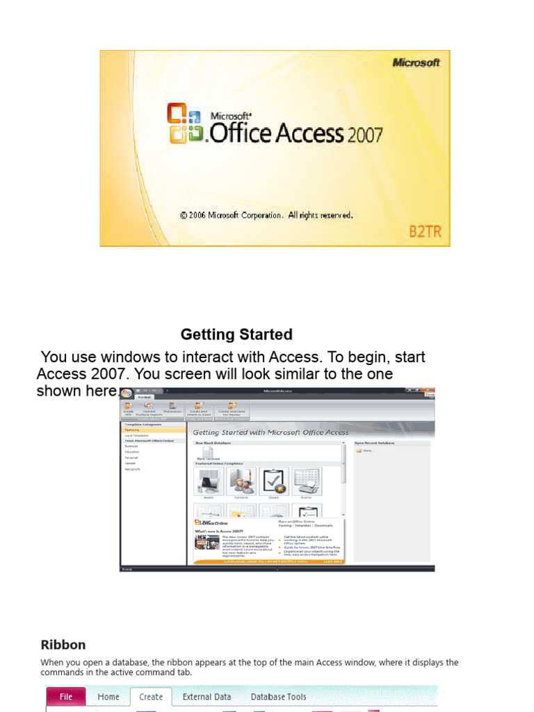 Presentation Access 2007 | PDF | Microsoft Access | Databases