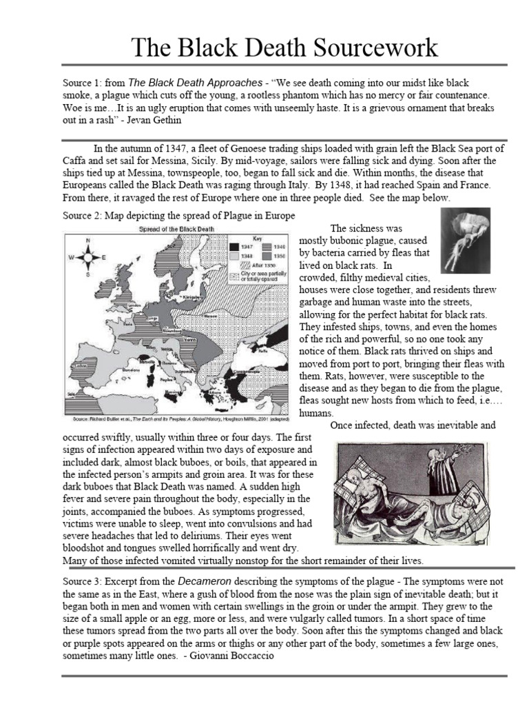 The Black Death-Sourcework | PDF | Black Death | Causes Of Death