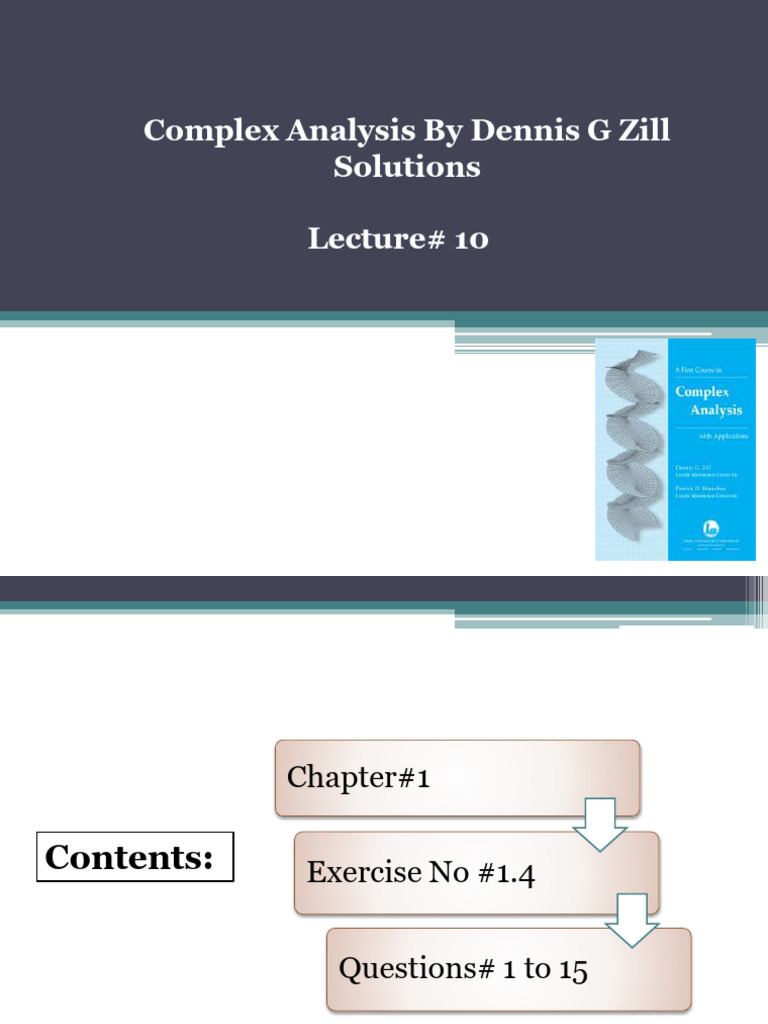 Exercise #1.4 Lec#10 Complex analysis solutions | PDF