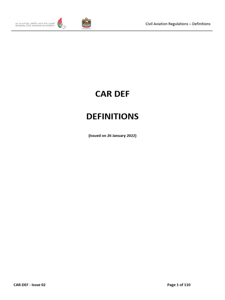 Car-Def - Definitions - Issue 02 | PDF | Air Traffic Control | Aeronautics