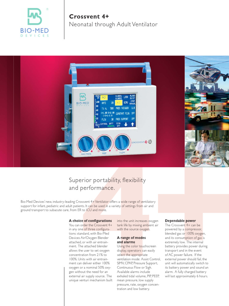Crossvent 4+ Ventilator Overview | PDF | Respiration | Equipment