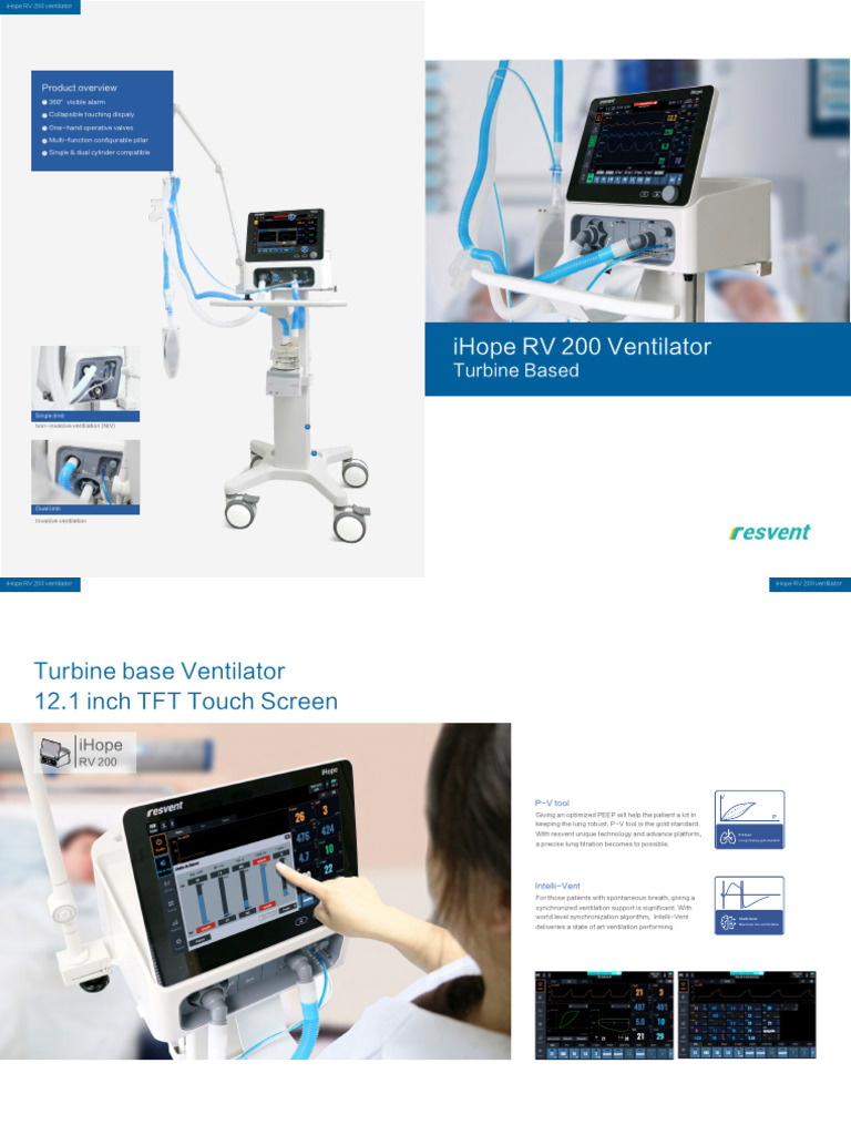 iHope RV 200 Ventilator Overview | PDF | Clinical Medicine | Pulmonology