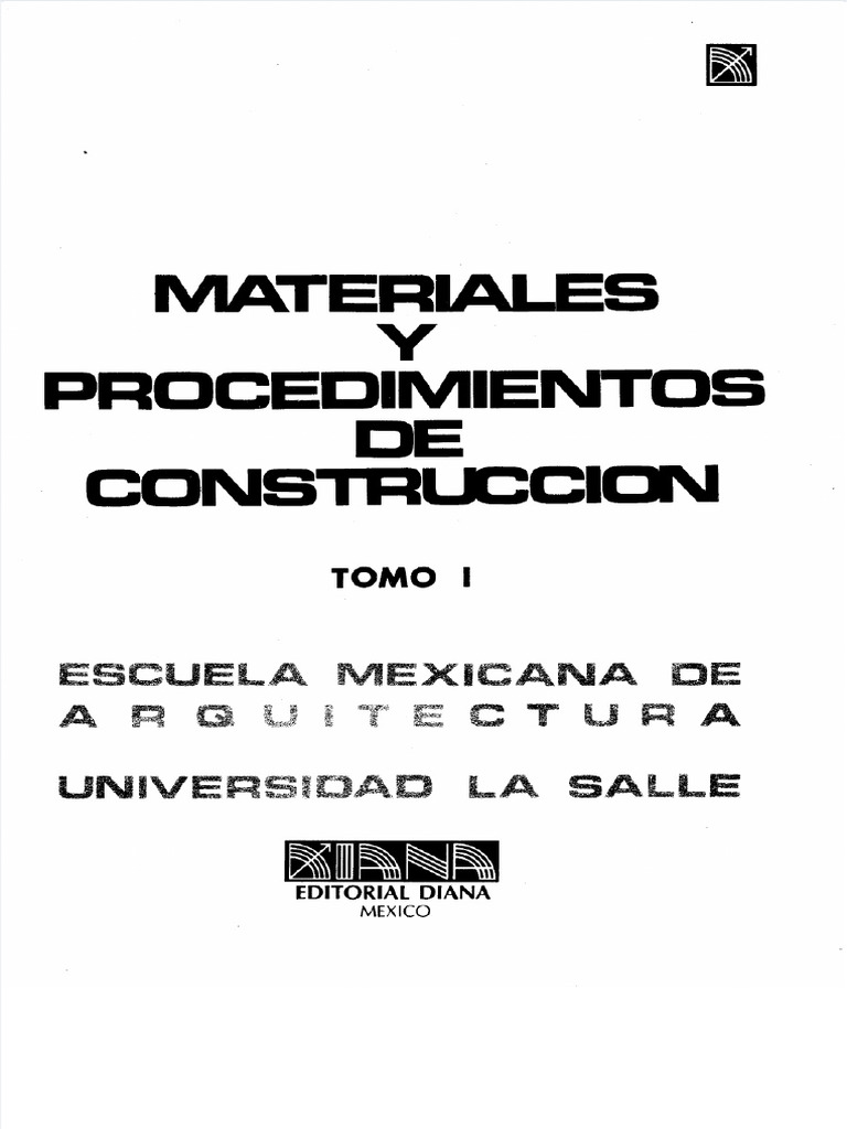 Materiales y Procedimientos de Construccion La Salle Tomo 1 1 | PDF