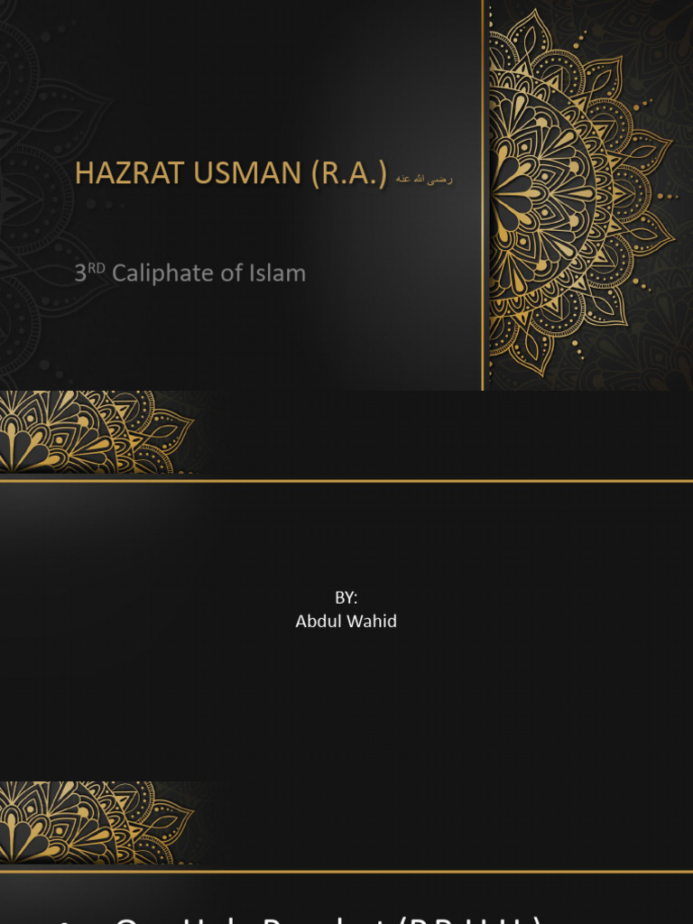 Hazrat Usman (R.A.) - Group 2 | PDF | Muhammad | Caliphate