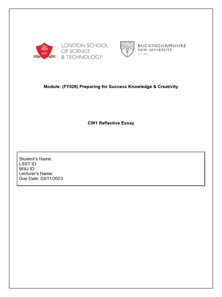Fy026 CW1 | PDF | Creativity | Essays