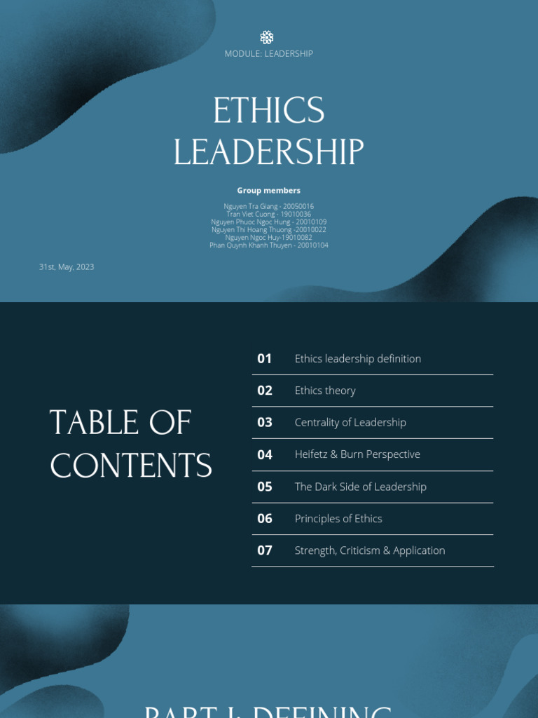 Ethics Leadership - Group 1 | PDF | Leadership | Behavior