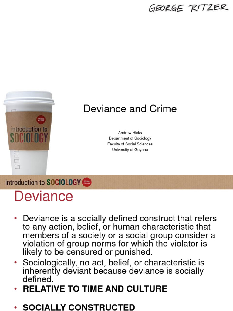 Deviance and Crime Lecture | PDF | Deviance (Sociology) | Social Stigma
