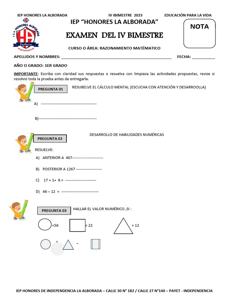 Completo Final Raz Matem 1ro | PDF
