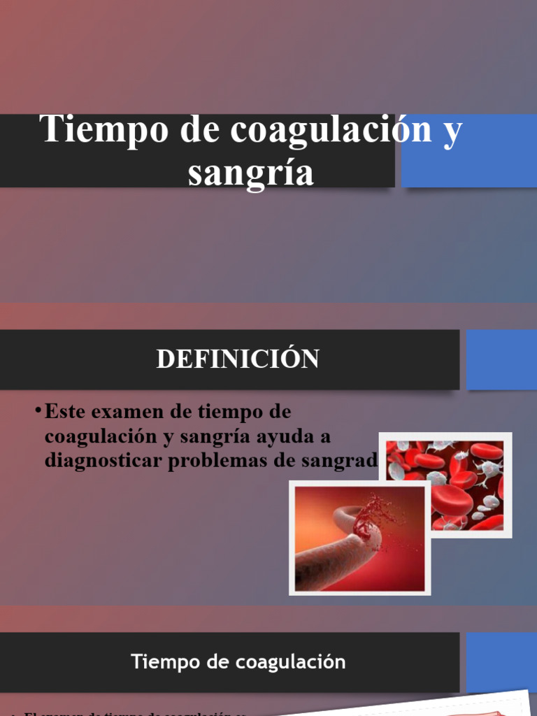 Tiempo de Coagulacion y Sangria | PDF