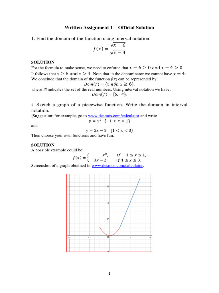 MATH 1201-01 College Algebra - AY2024-T2 UNIT 2 Graphs Linear and Quadratic Functions 06 WA 1 ...