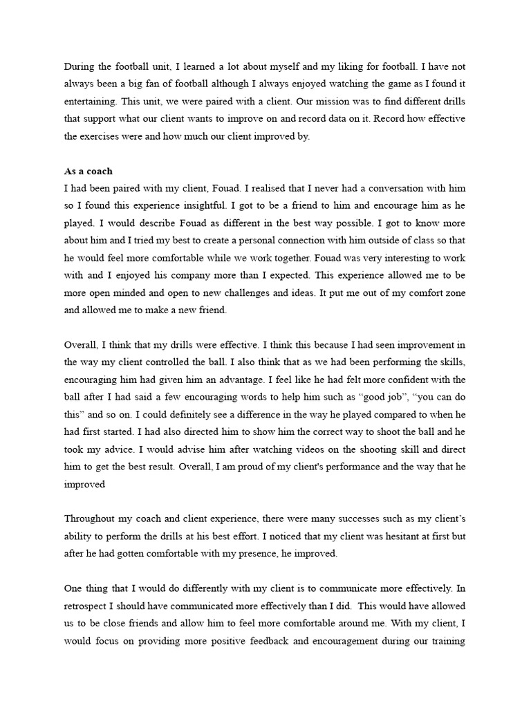 PHE Criterion D- Reflection | PDF | Experience | Psychological Concepts