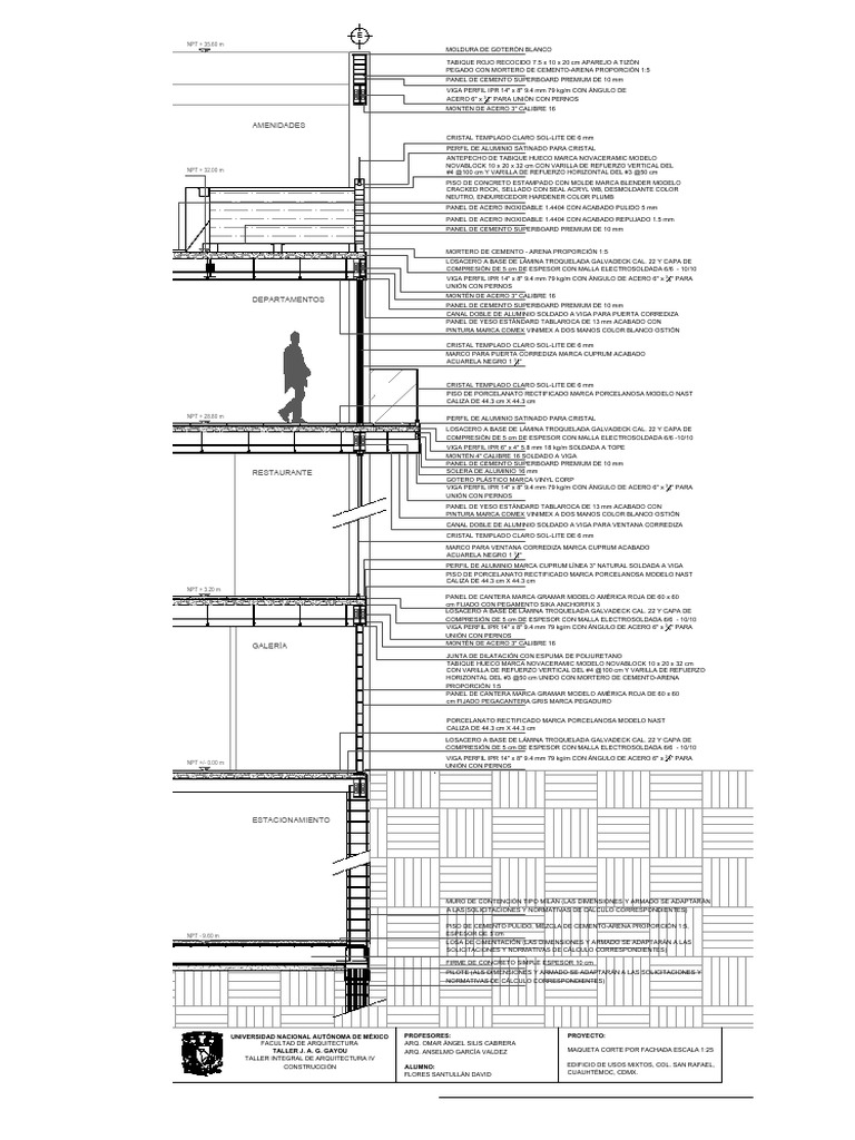 Ejemplo de Corte Por Fachada | PDF | Ingeniero civil | Ingeniería de Edificación