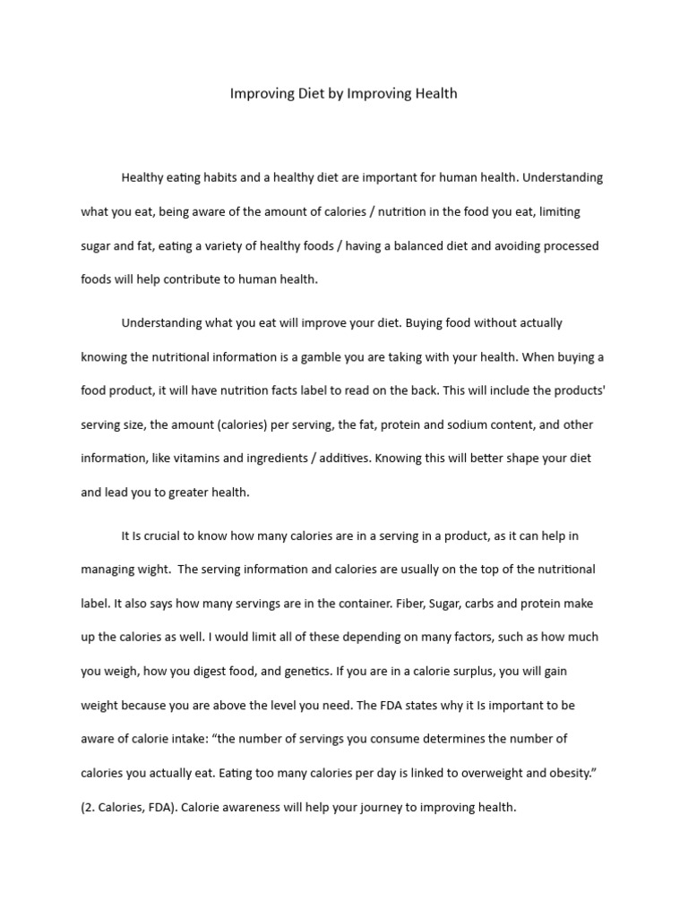 English Essay 2 | PDF | Healthy Diet | Dieting