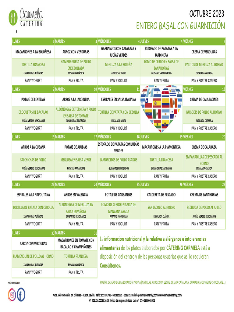 5 Entero Basal Con Guarnición Oct 23 | PDF | ensalada | Panes