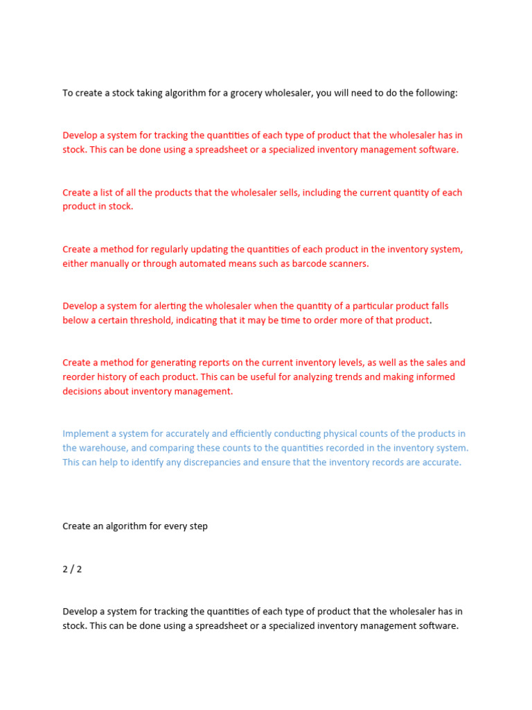 To Create A Stock Taking Algorithm Guide-Nabcom | PDF | Inventory ...