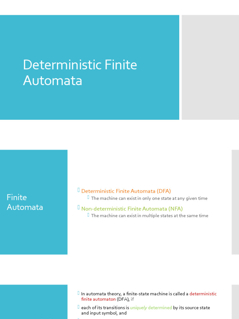 Deterministic Finite Automata (DFA) | PDF | Computational Science | Formal Methods