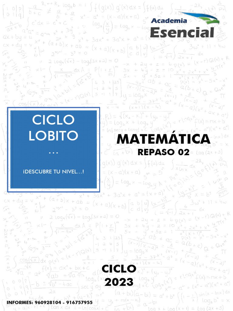 REPASO 003 - Matemática 1ro | PDF