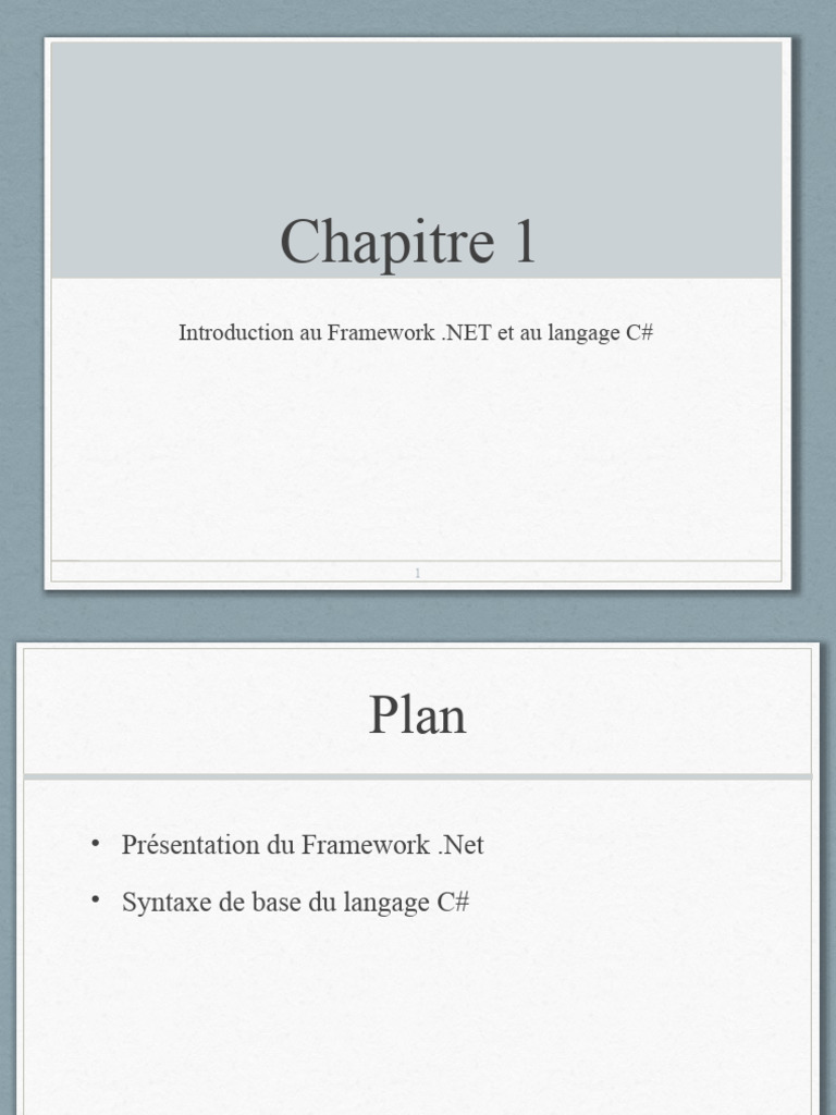 Chapitre 1 CSharp | PDF | C# (Langage de programmation) | Bibliothèque logicielle