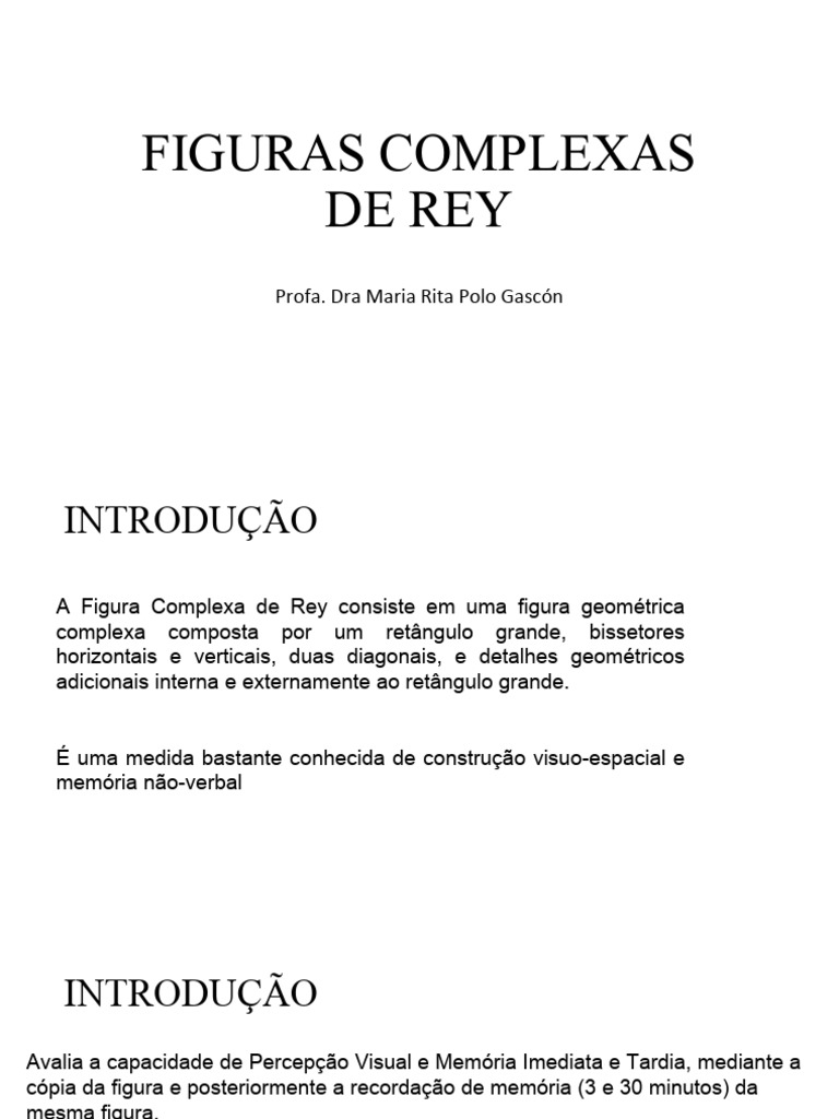 Manual de Interpretação Figuras Complexas de Rey | PDF | Memória ...