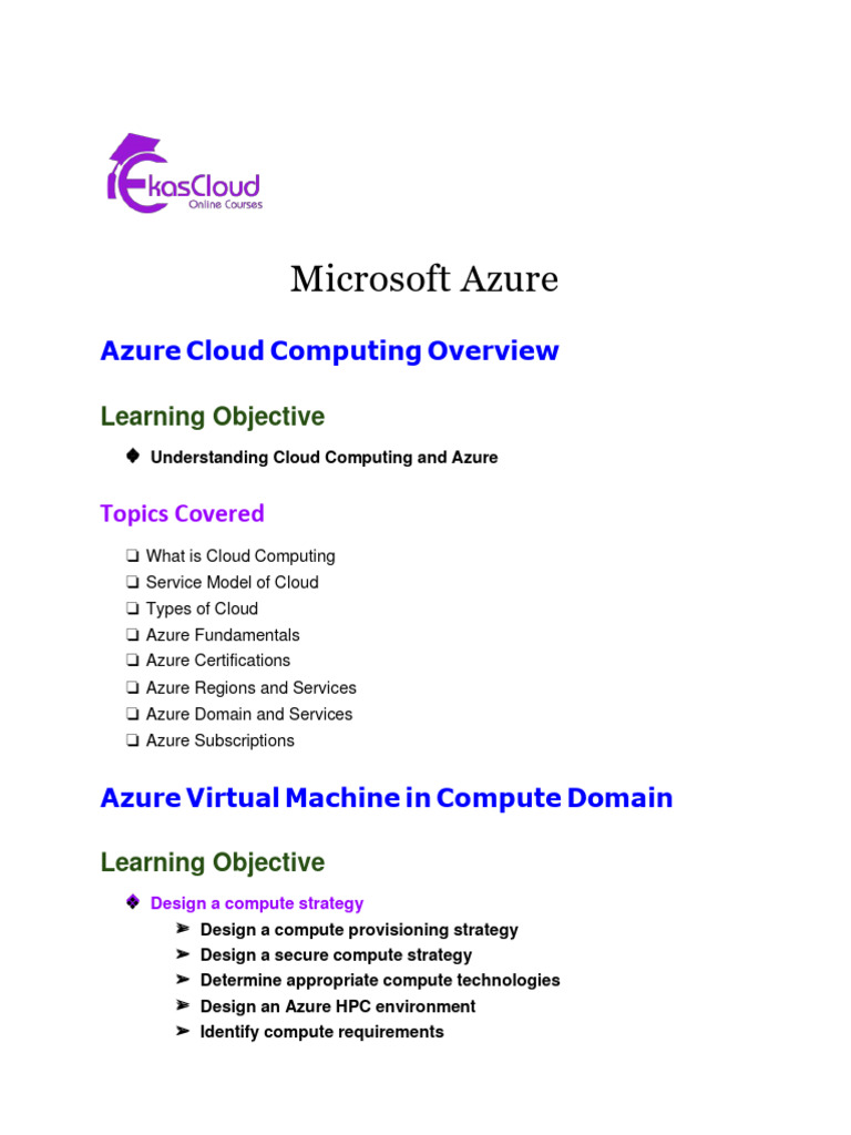 Azure Cloud Training Syllabus | PDF | Computer Network | Microsoft Azure