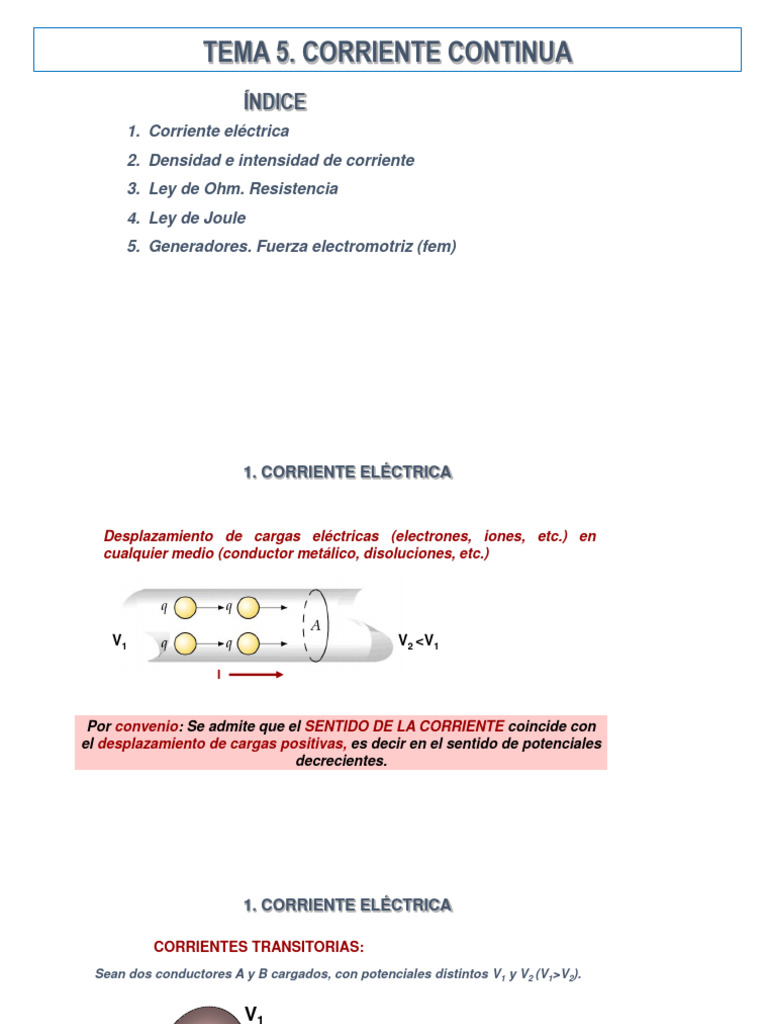 T-5 - Corriente Continua | PDF | Corriente eléctrica | Electricidad