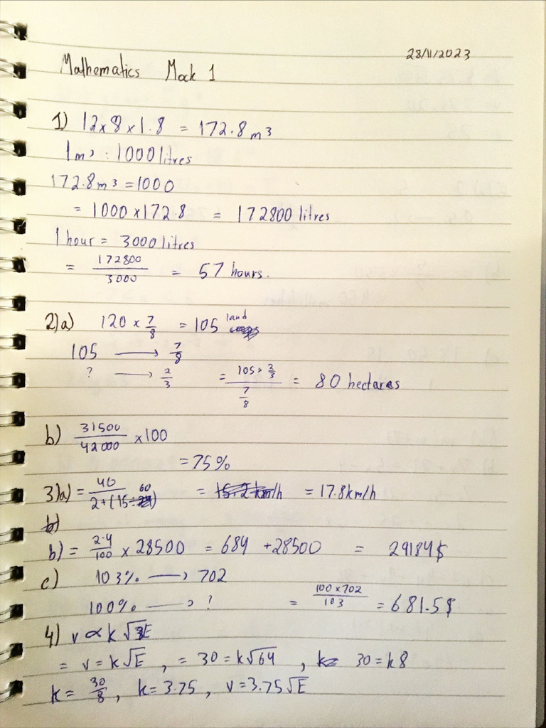 Mathematics Mock 1 | PDF