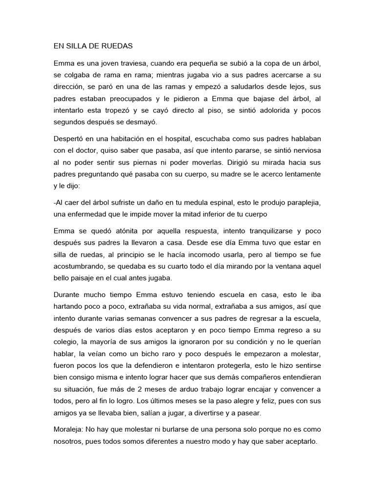 Vida de Emma en silla de ruedas | PDF