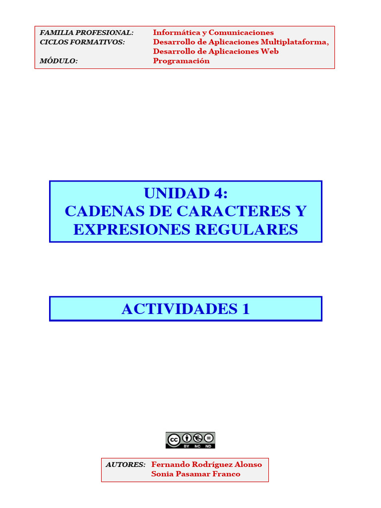 UD4 Actividades 1 (Caracteres) | PDF | Puntuación | Expresión regular