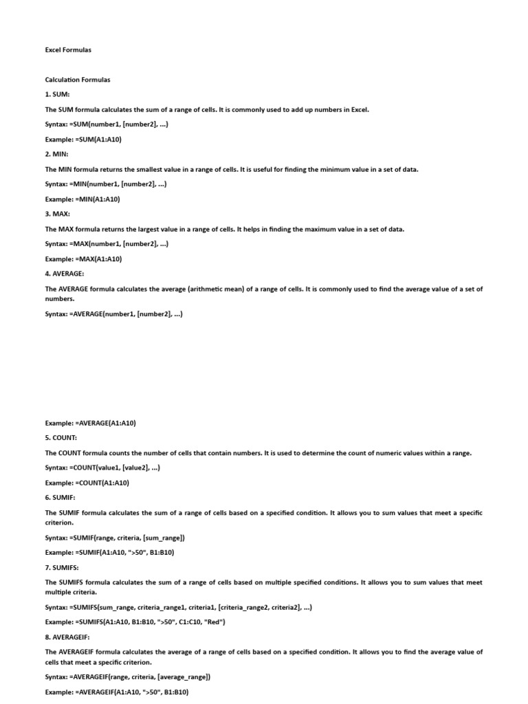 Excel Formulas Pdf Letter Case String Computer Science