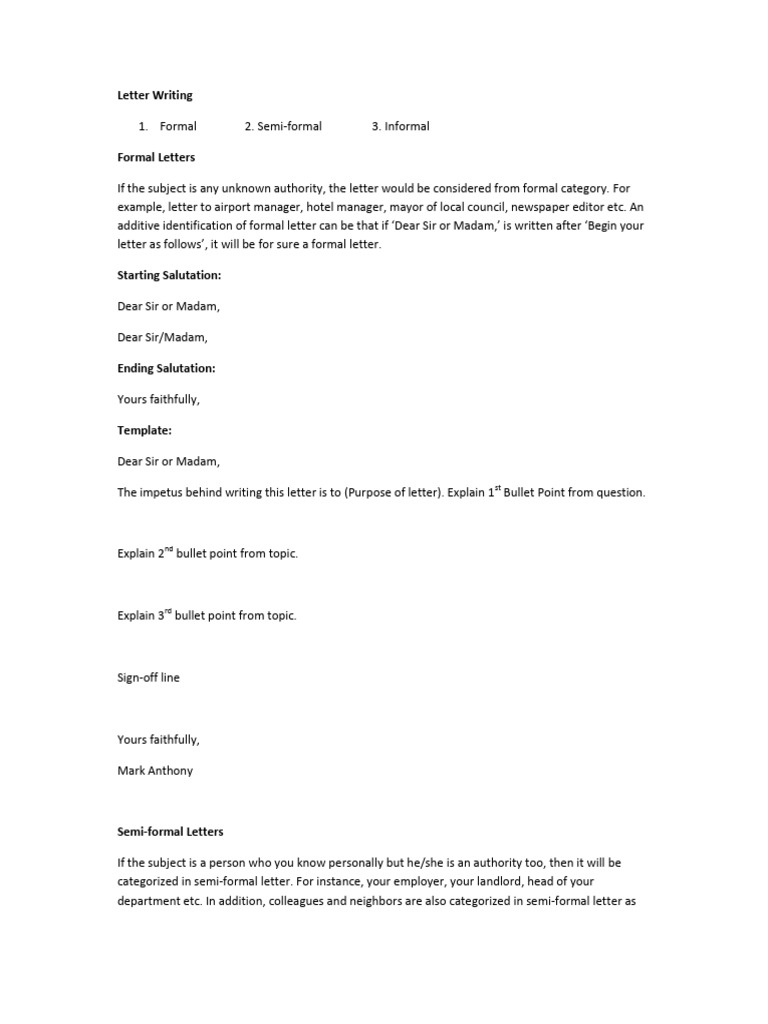 General Training Writing Task 1 (Letters) Templates-1 | PDF | Madam ...