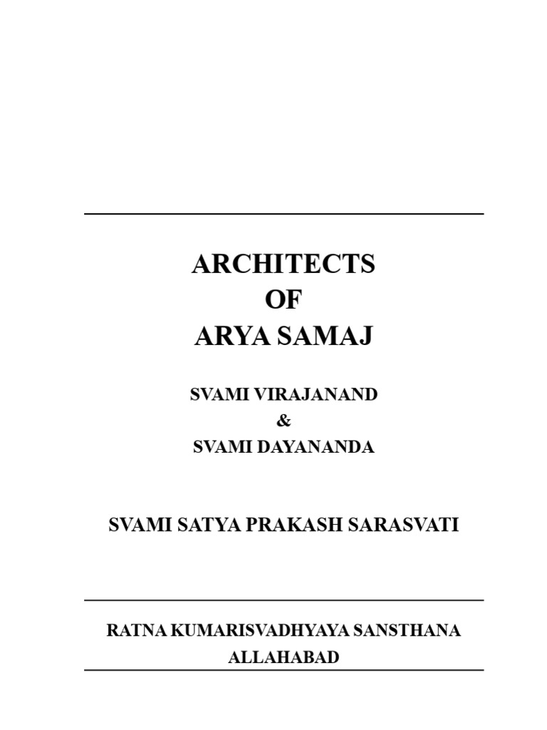 Architects of Arya Samaj | PDF