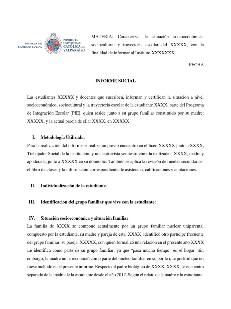 Ejemplo Informe Social 2 | PDF | Las emociones | El embarazo