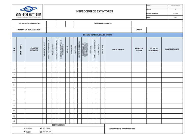 Formato de Inspeccion de extintores | PDF | Informática Formato de Inspeccion de extintores | PDF | Informática