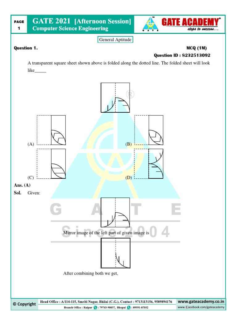 Gate 2021 1 Solution | PDF | Computer Programming | Software Engineering
