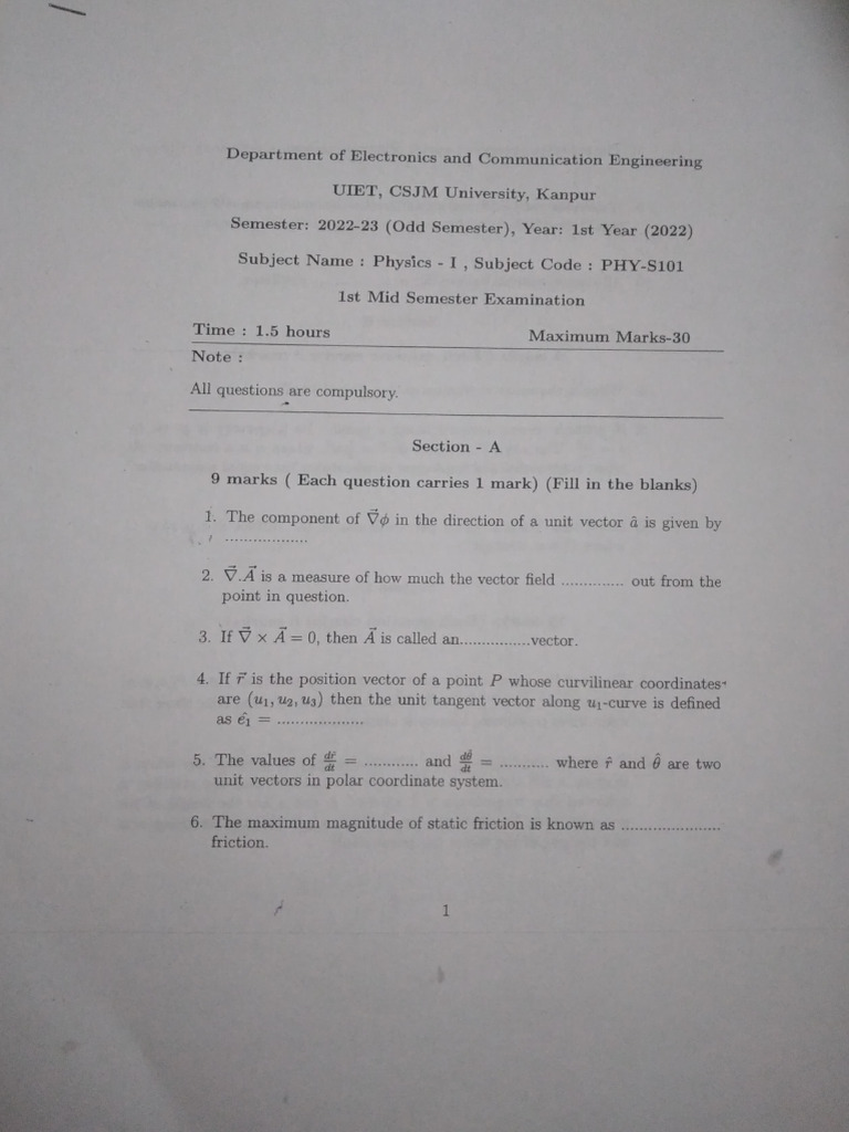 Phy - S101 | Download Free PDF | Force | Velocity