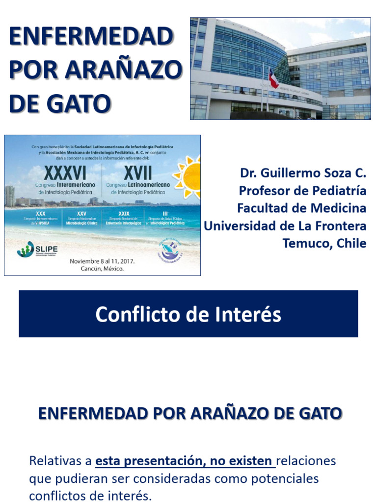 ENFERMEDAD POR ARANAZO DE GATO SLIPE 2017 72 Dia | PDF | Especialidades ...