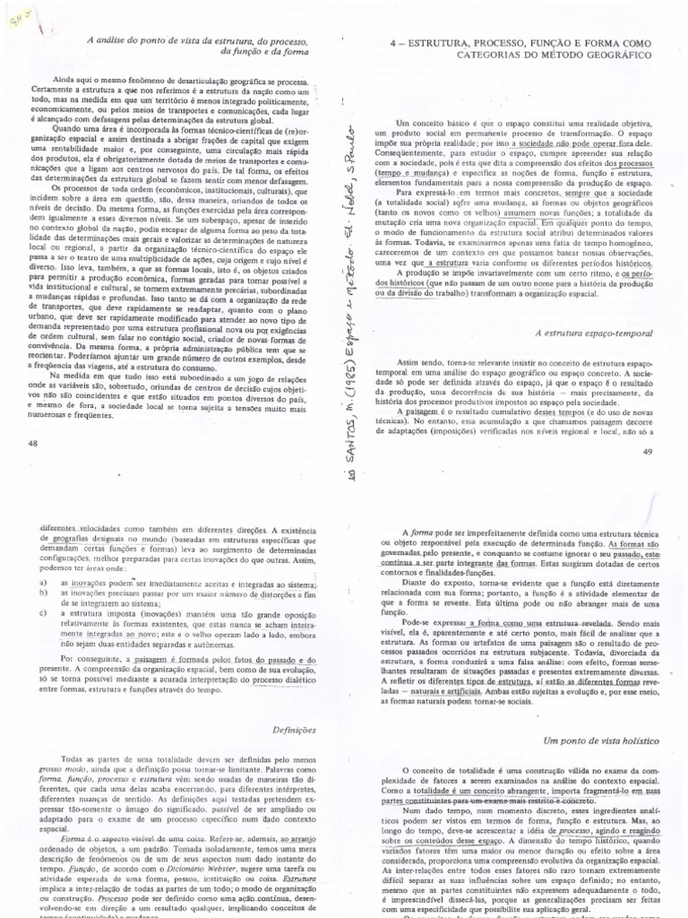 Geo História SANTOS Categorias Forma Função Estrutura Processo Texto | PDF