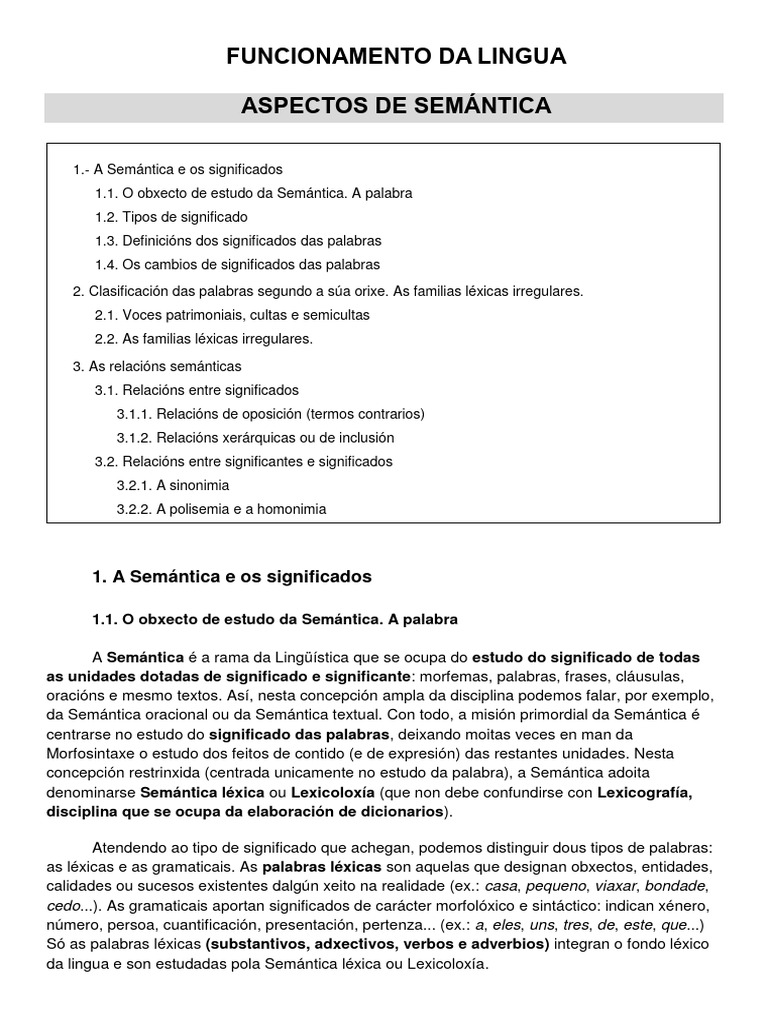01 - Tarefa Previa - Aspectos de Semántica | PDF