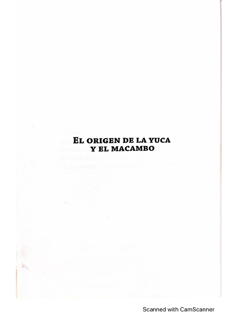 El Origen de La Yuca y El Macambo | PDF