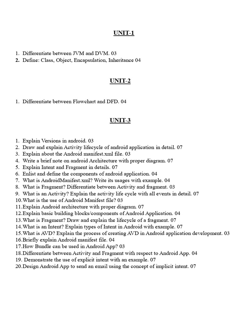 MAD GTU Question Bank | PDF | Android (Operating System) | Mobile App