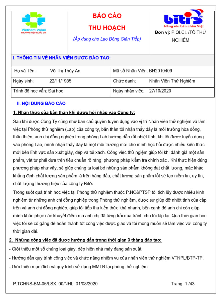 Bao Cao Thu Hoach An Tra Vinh | PDF