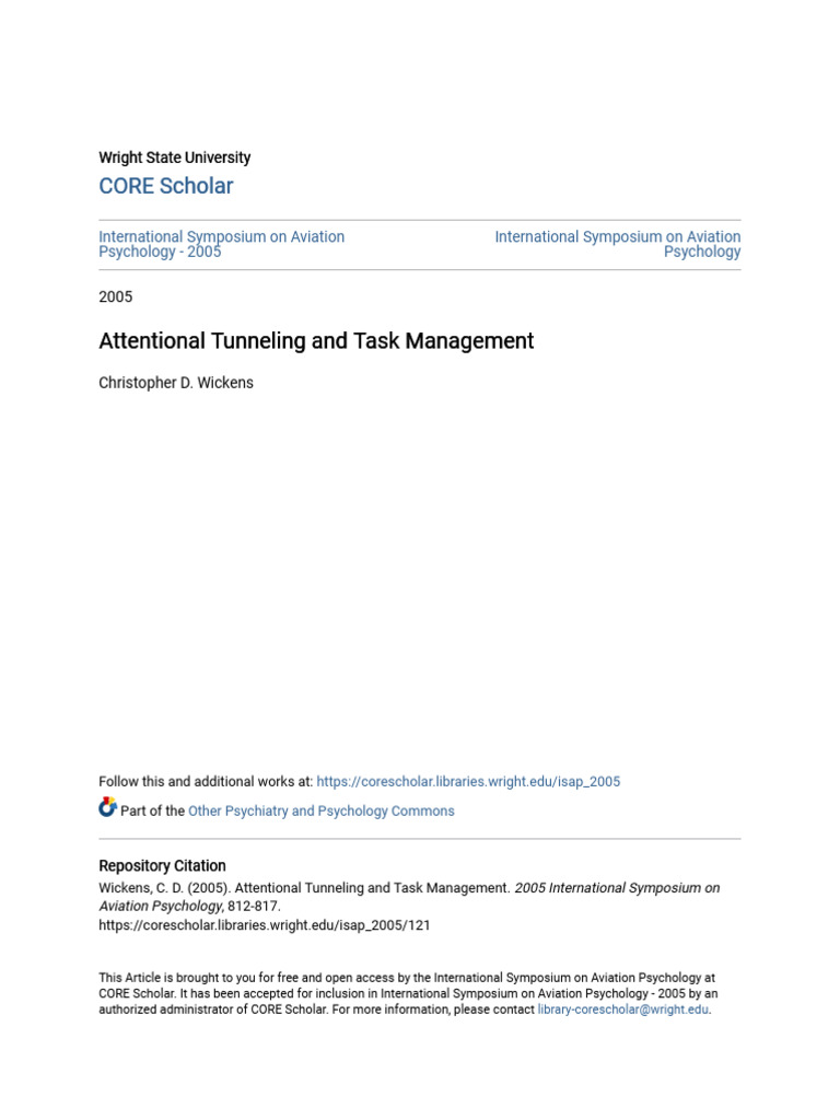 Attentional Tunneling And Task Management Pdf Attention Simulation