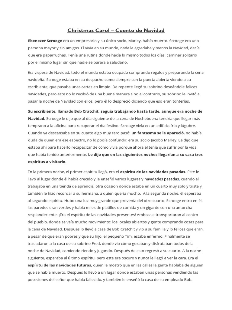 Chirstmas Carol - Cuento de Navidad | PDF | Ebenezer Scrooge | Un ...