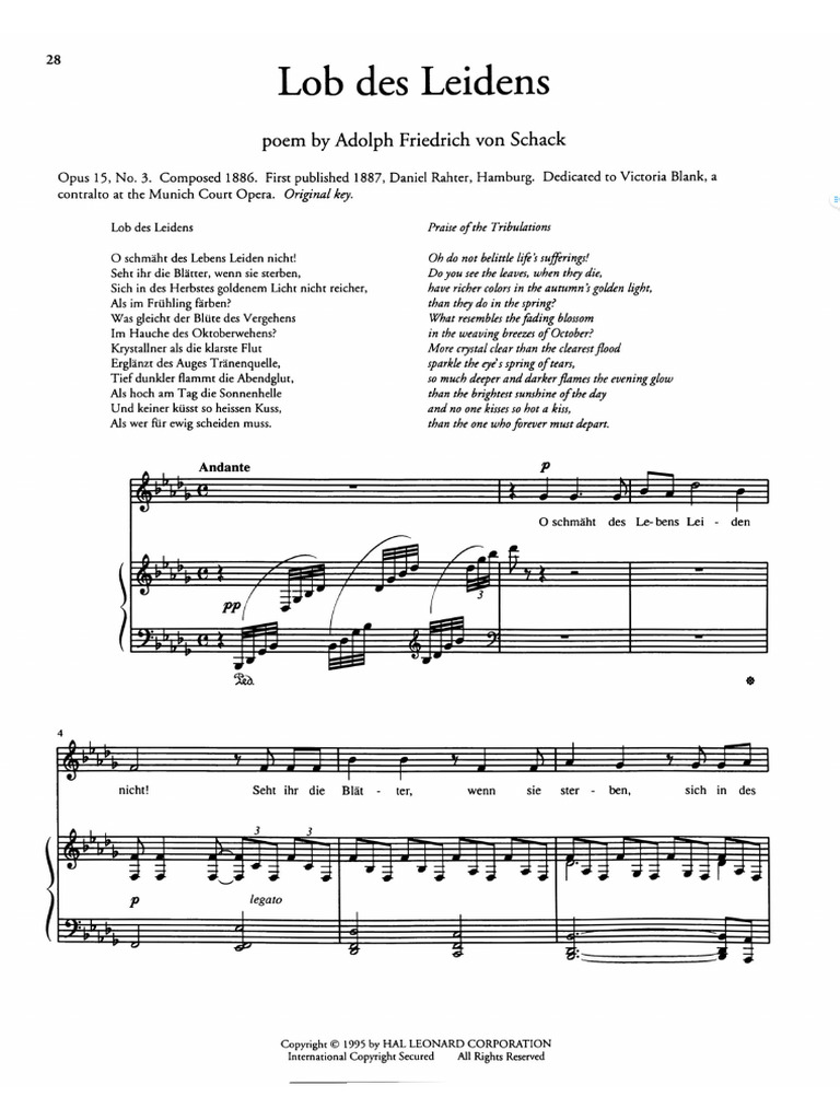Lob Des Liedens Strauss | PDF
