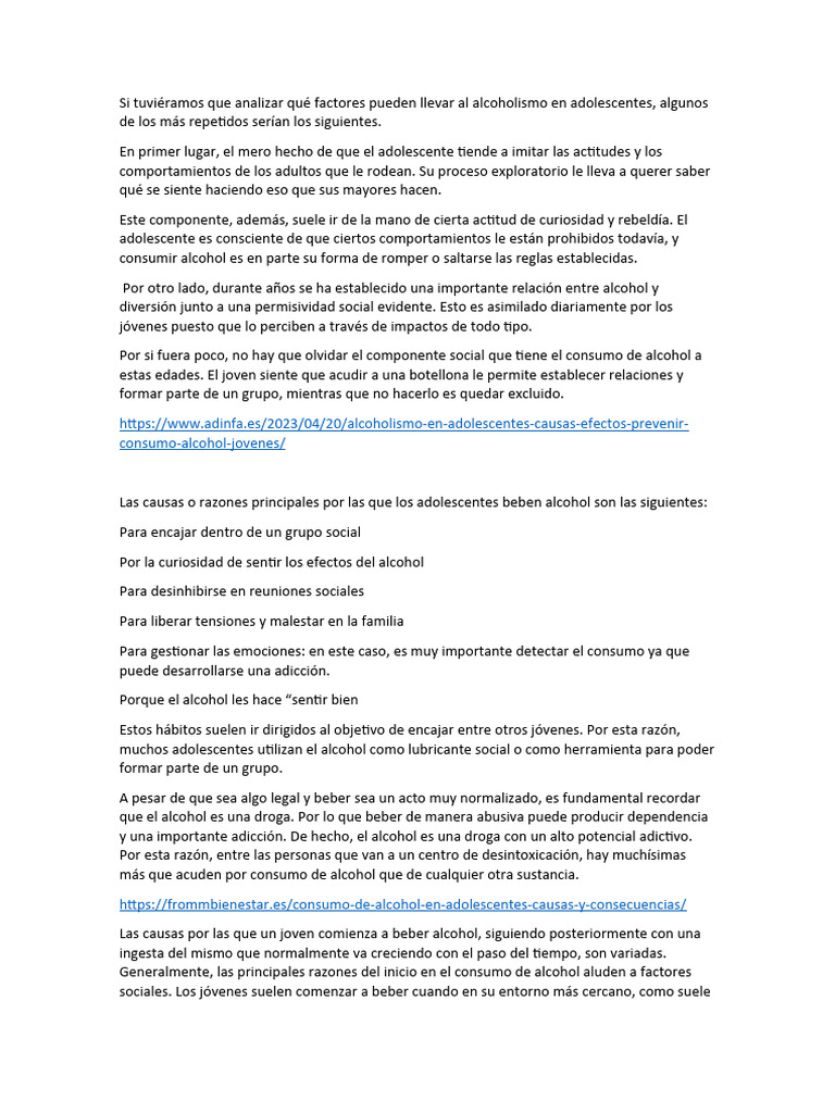 Causas y Consecuencias Del Alcoholismo | PDF | La dependencia de sustancias | Alcoholismo
